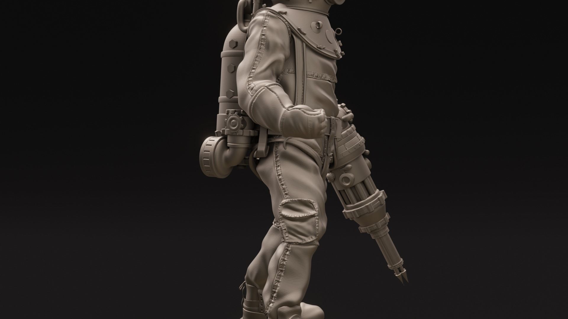 Diver Miniature Figure 3d print 3D model 3D printable | CGTrader