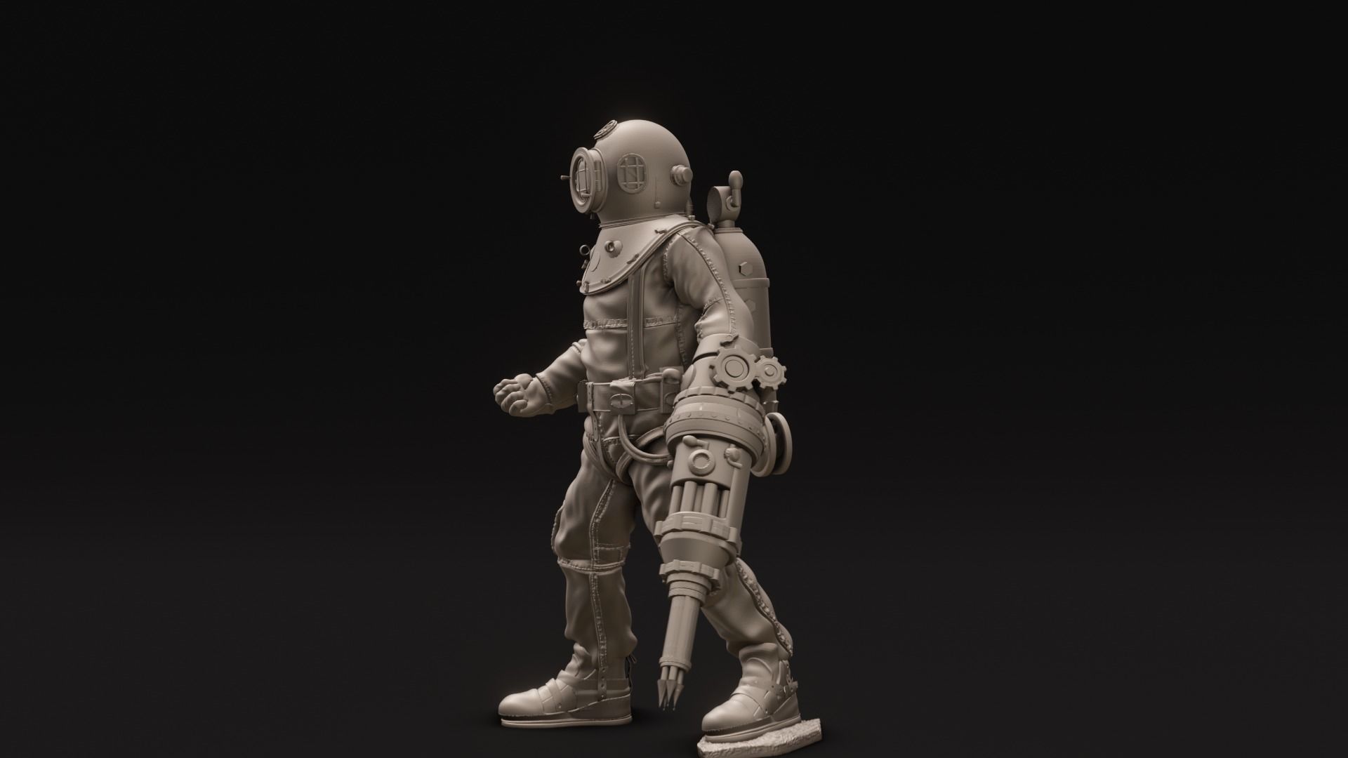Diver Miniature Figure 3d print 3D model 3D printable | CGTrader