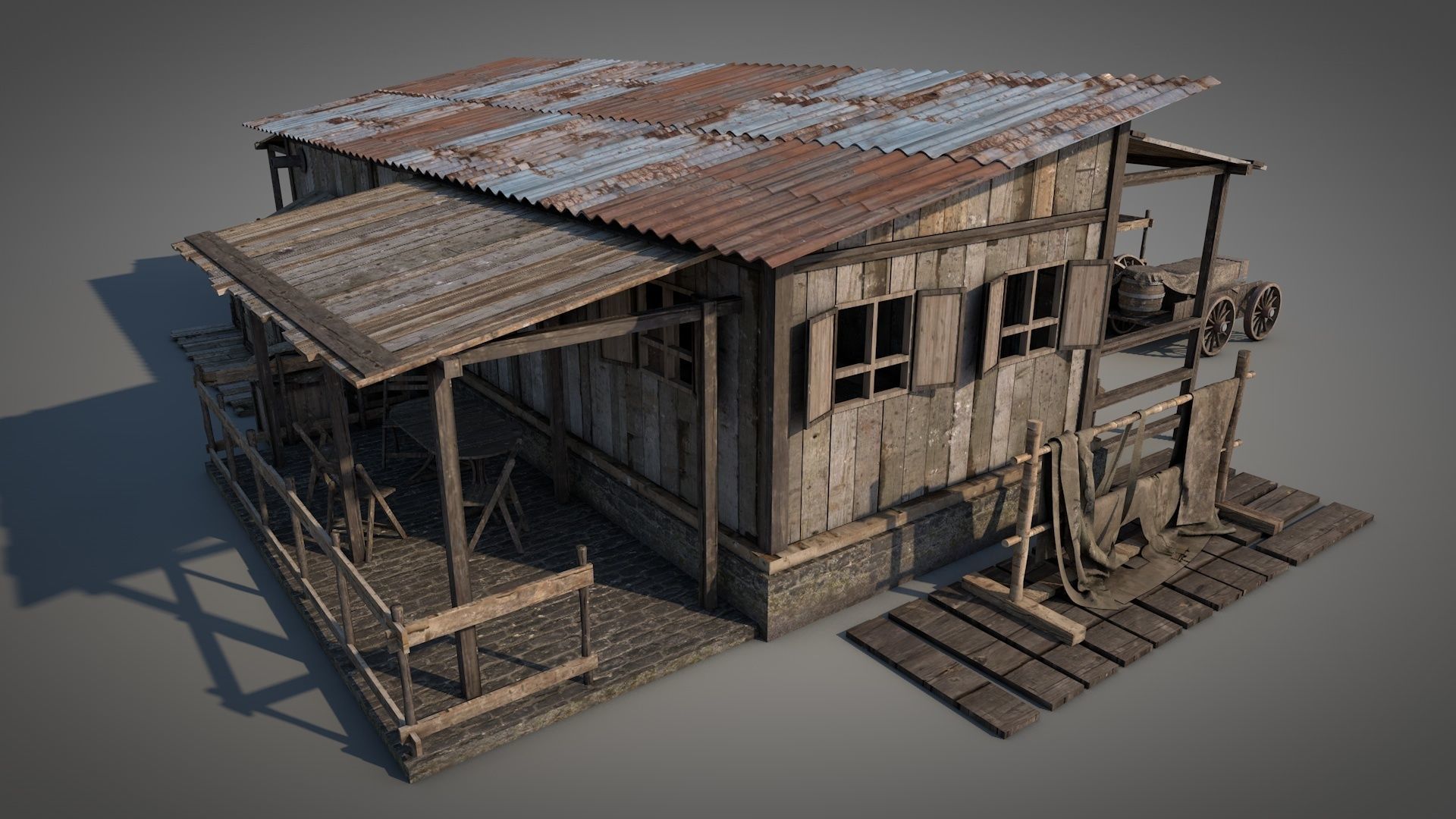 Arizona Desert Shack v5 3D model | CGTrader