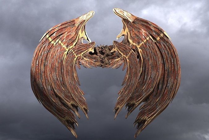 Crescent Angel wings 2 3D model | CGTrader