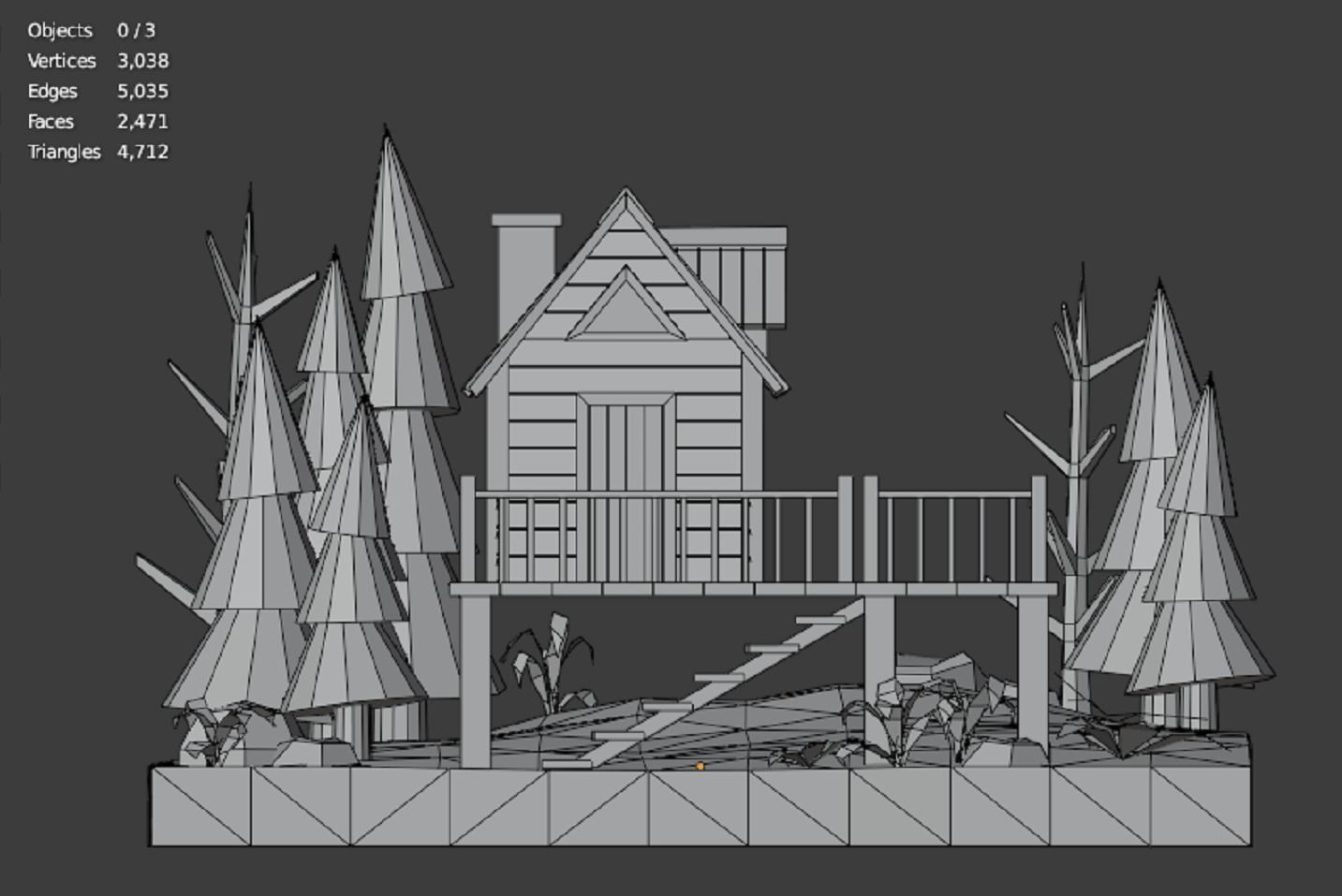 3D model Low-poly House cabin in woods VR / AR / low-poly | CGTrader