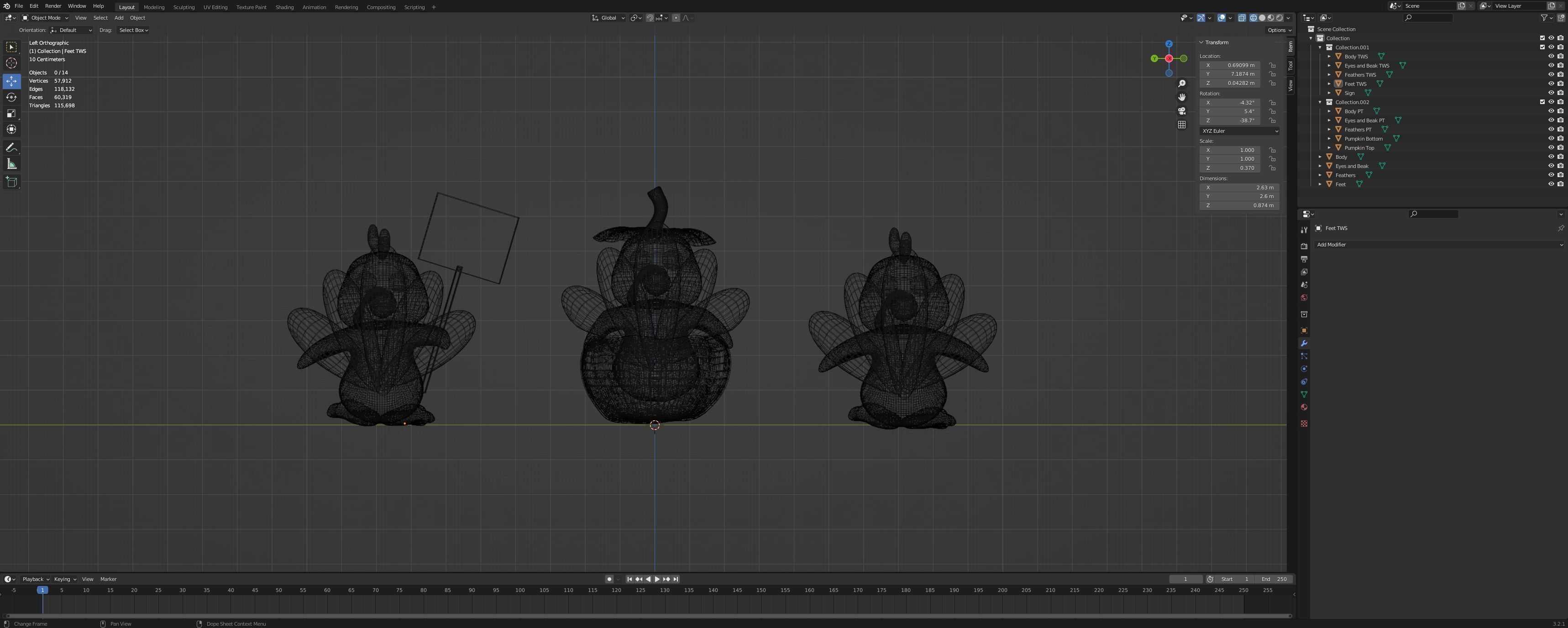 3D model Cartoon Thanksgiving Decorative Turkey VR / AR / low-poly ...