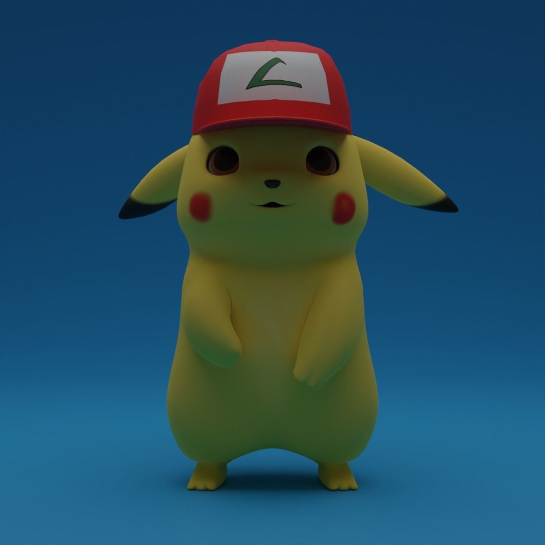 3D model Pikachu with cap VR / AR / low-poly | CGTrader