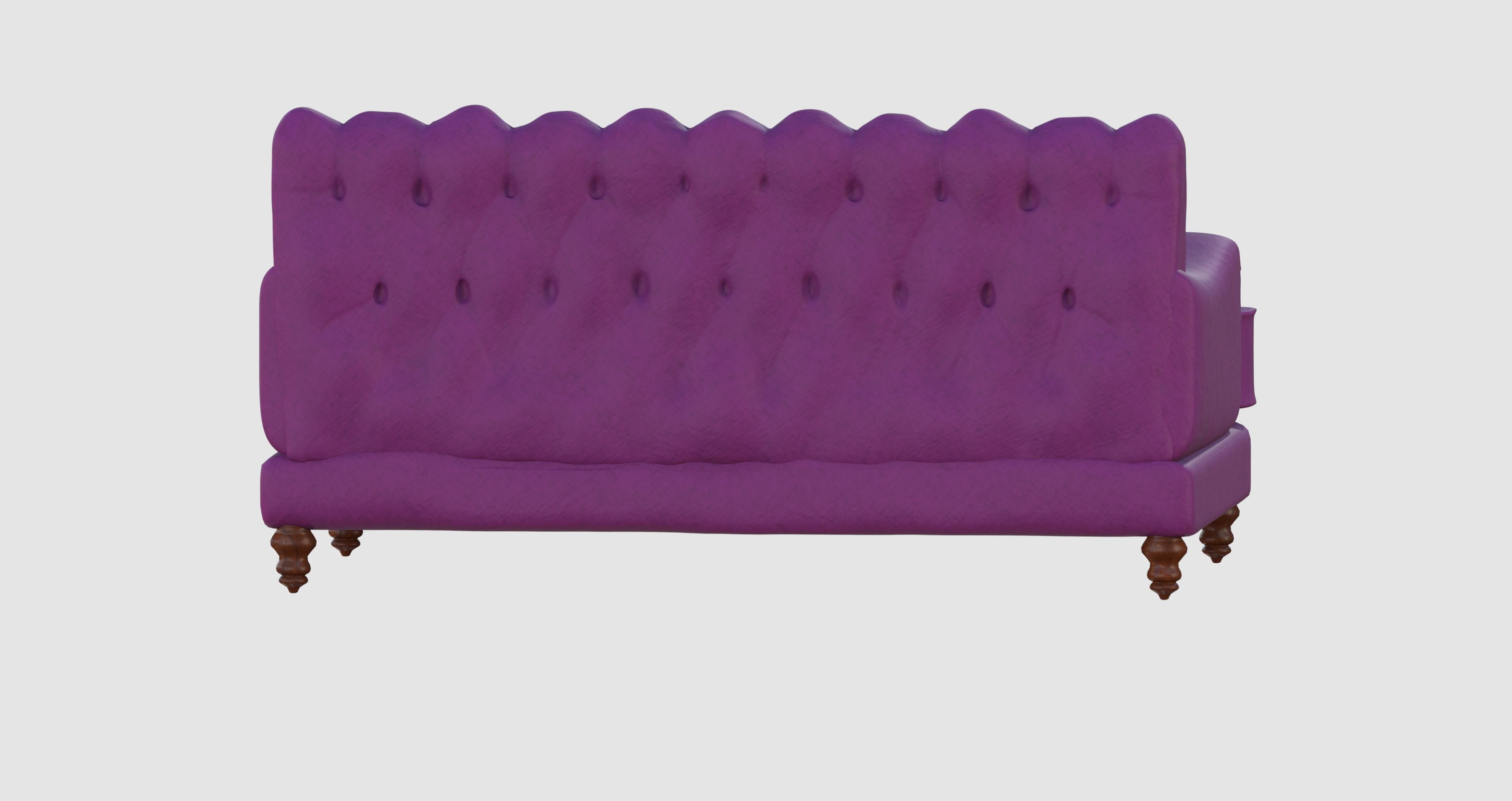 Purple basic capitone sofa 3D model | CGTrader