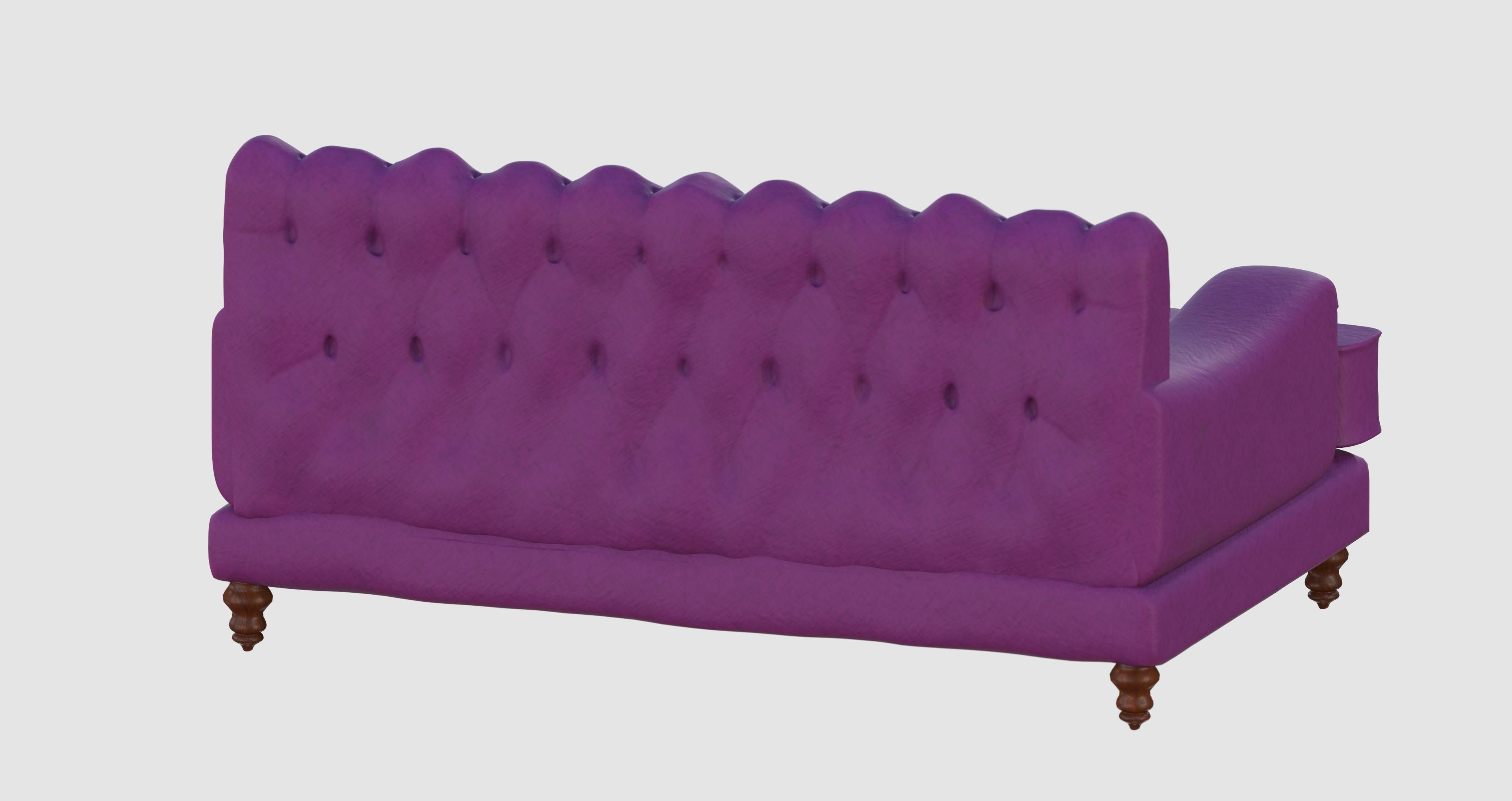 Purple basic capitone sofa 3D model | CGTrader