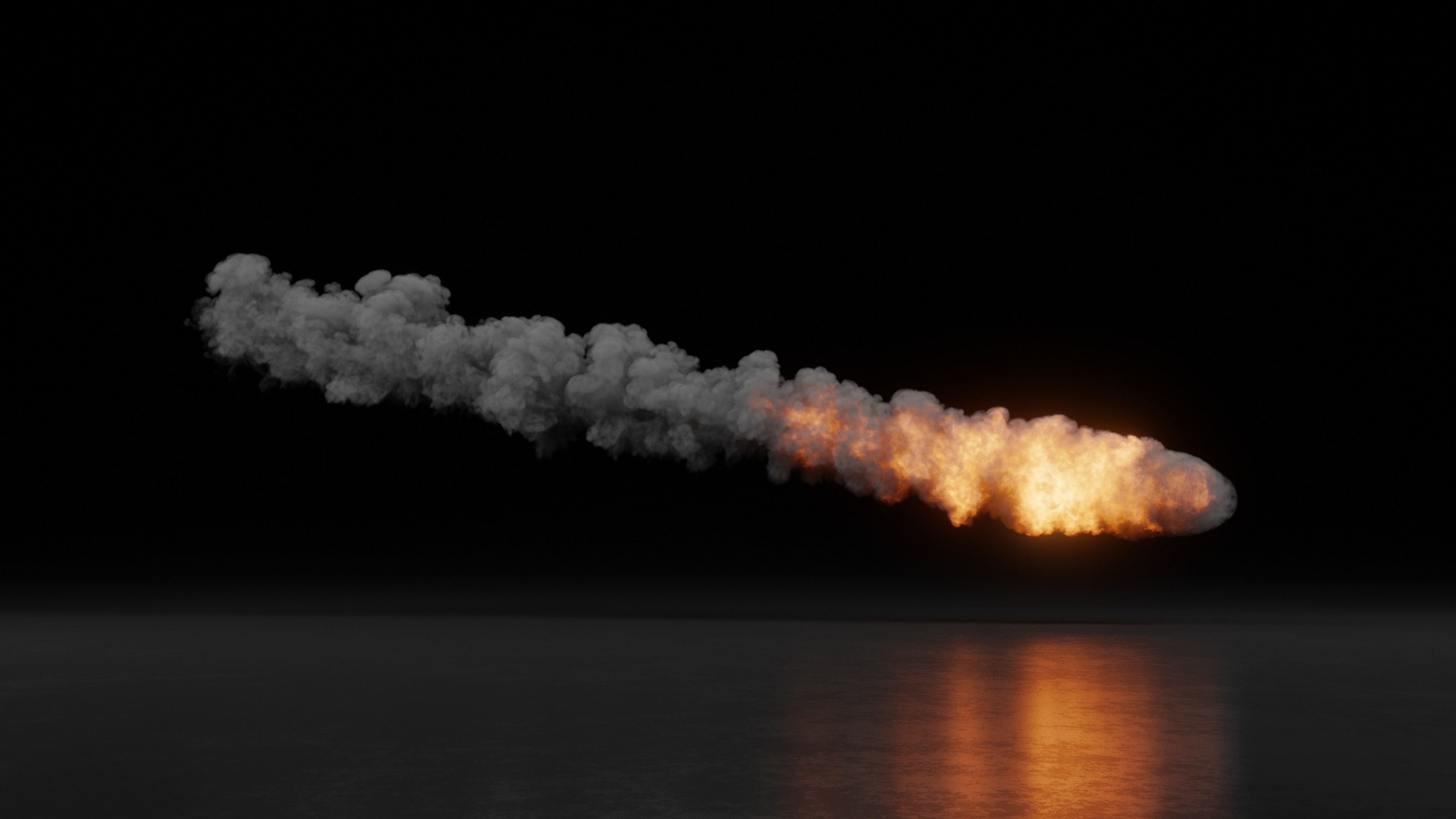 High Resolution Rocket Smoke Trail 3D model animated | CGTrader