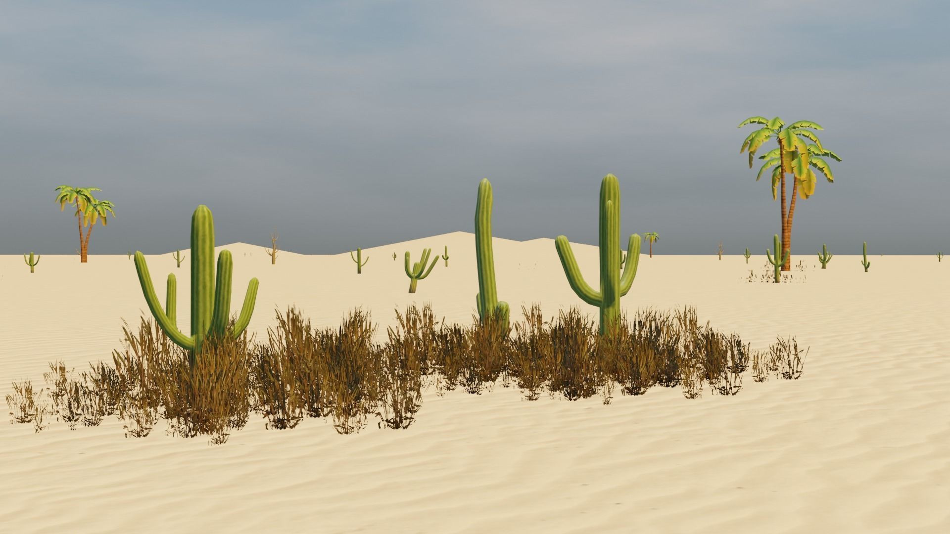 3D model Desert Nature 3d Cartoon VR / AR / low-poly | CGTrader