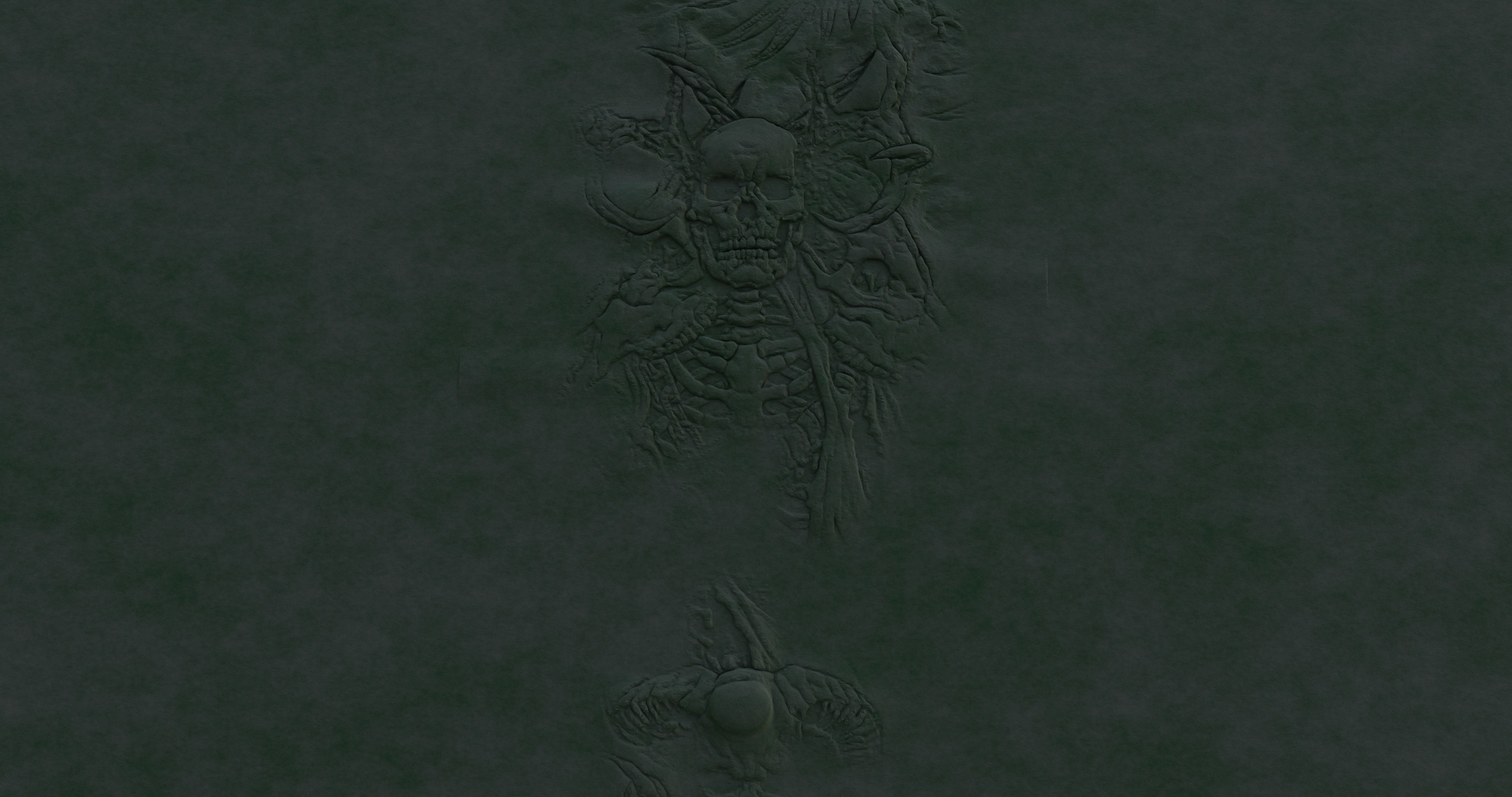 skull king with skeleton design and pebble and grass free 3D model ...