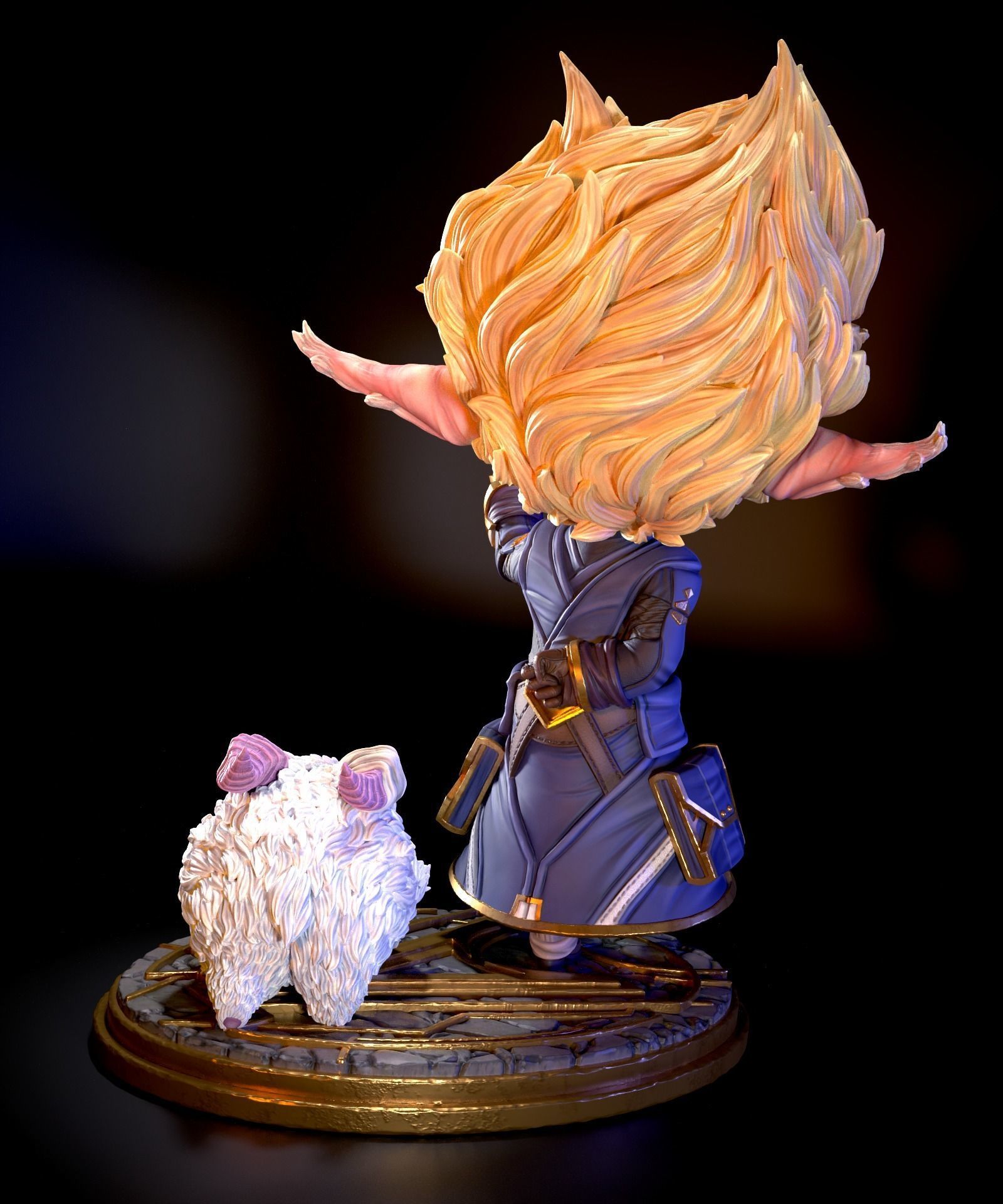 Arcane Fanart - Heimerdinger and his Poro 3d print figurine 3D model 3D ...