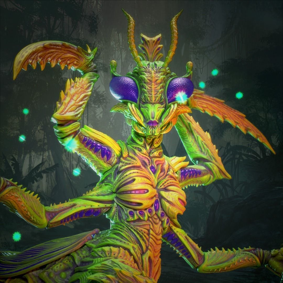 Mantis insectoid blade dancer 3d print figurine 3D model 3D printable ...