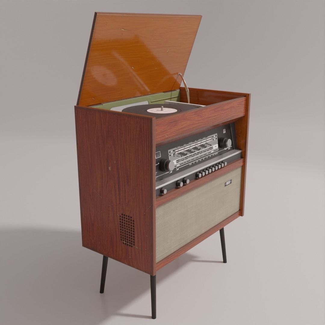 3D model Rigonda 102 Vintage soviet radiola VR / AR / low-poly | CGTrader