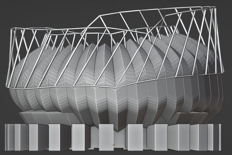 FIFA 2022 QUARTER STADIUM-field 3D model animated rigged | CGTrader
