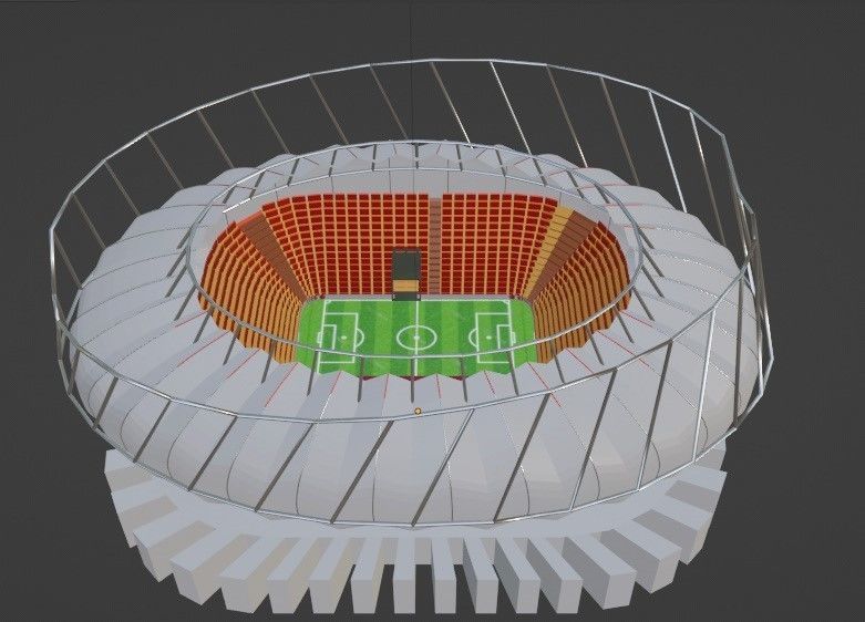 FIFA 2022 QUARTER STADIUM-field 3D model animated rigged | CGTrader