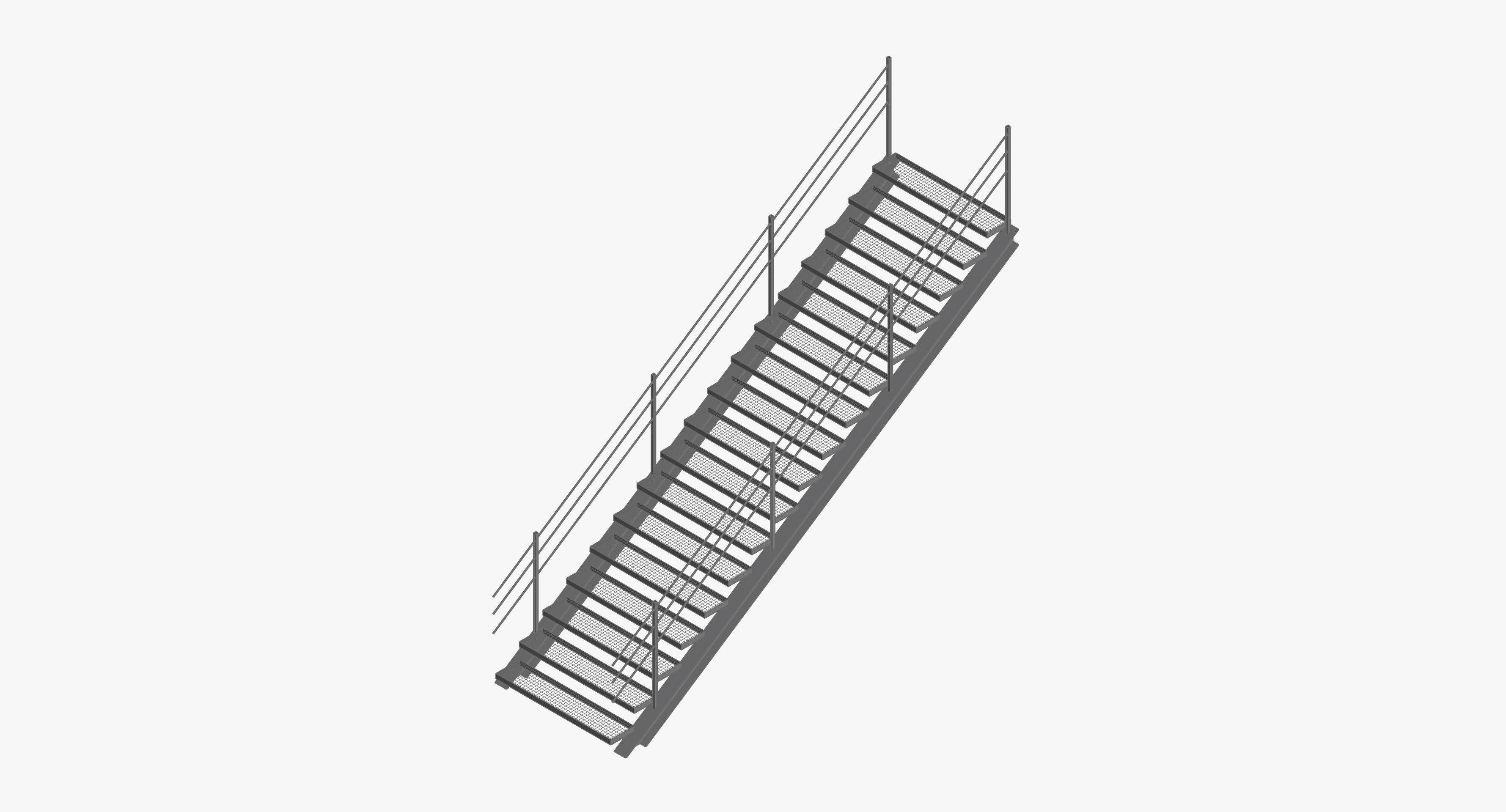 Modular Galvanised Steel Walkways Platforms and Stairs 3D model | CGTrader