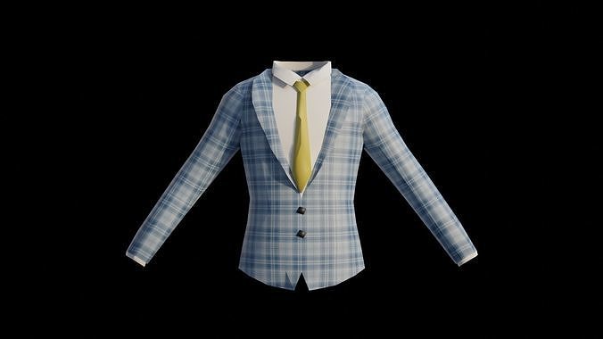 3D model blue lounge suit VR / AR / low-poly | CGTrader
