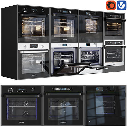 samsung oven set 3D model | CGTrader