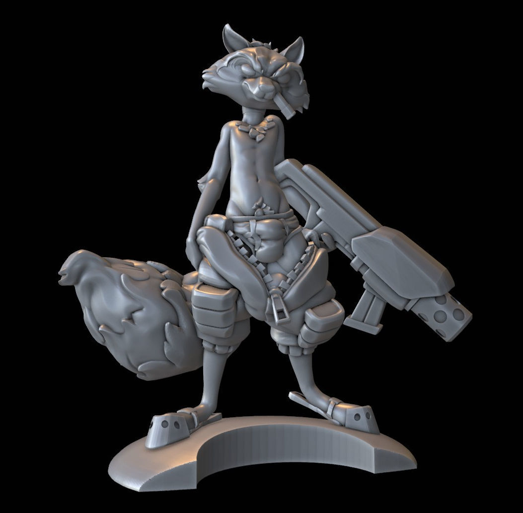 Rocket Raccoon 3D print model custom sculpt 3D model 3D printable ...