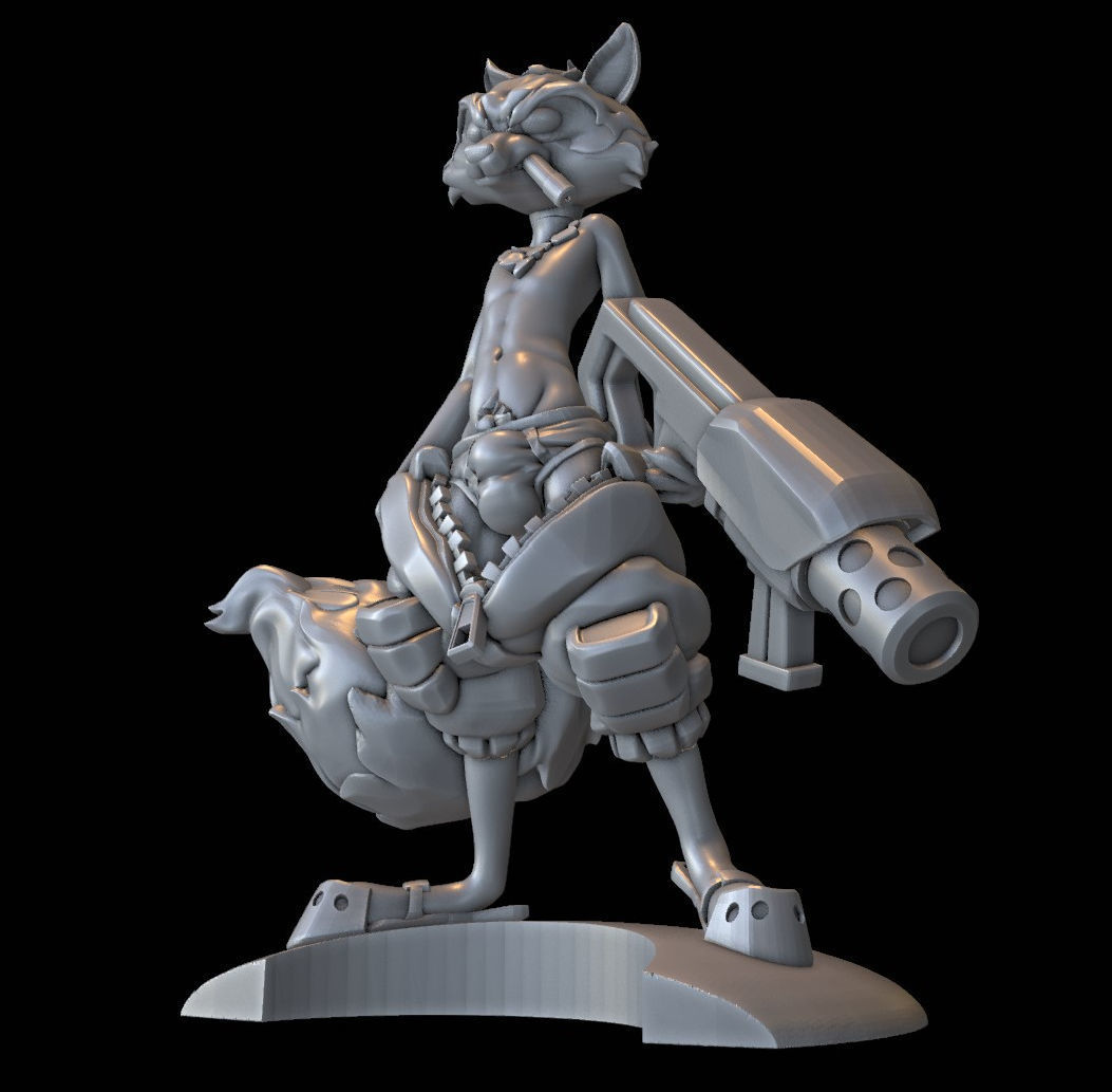 Rocket Raccoon 3D print model custom sculpt 3D model 3D printable ...