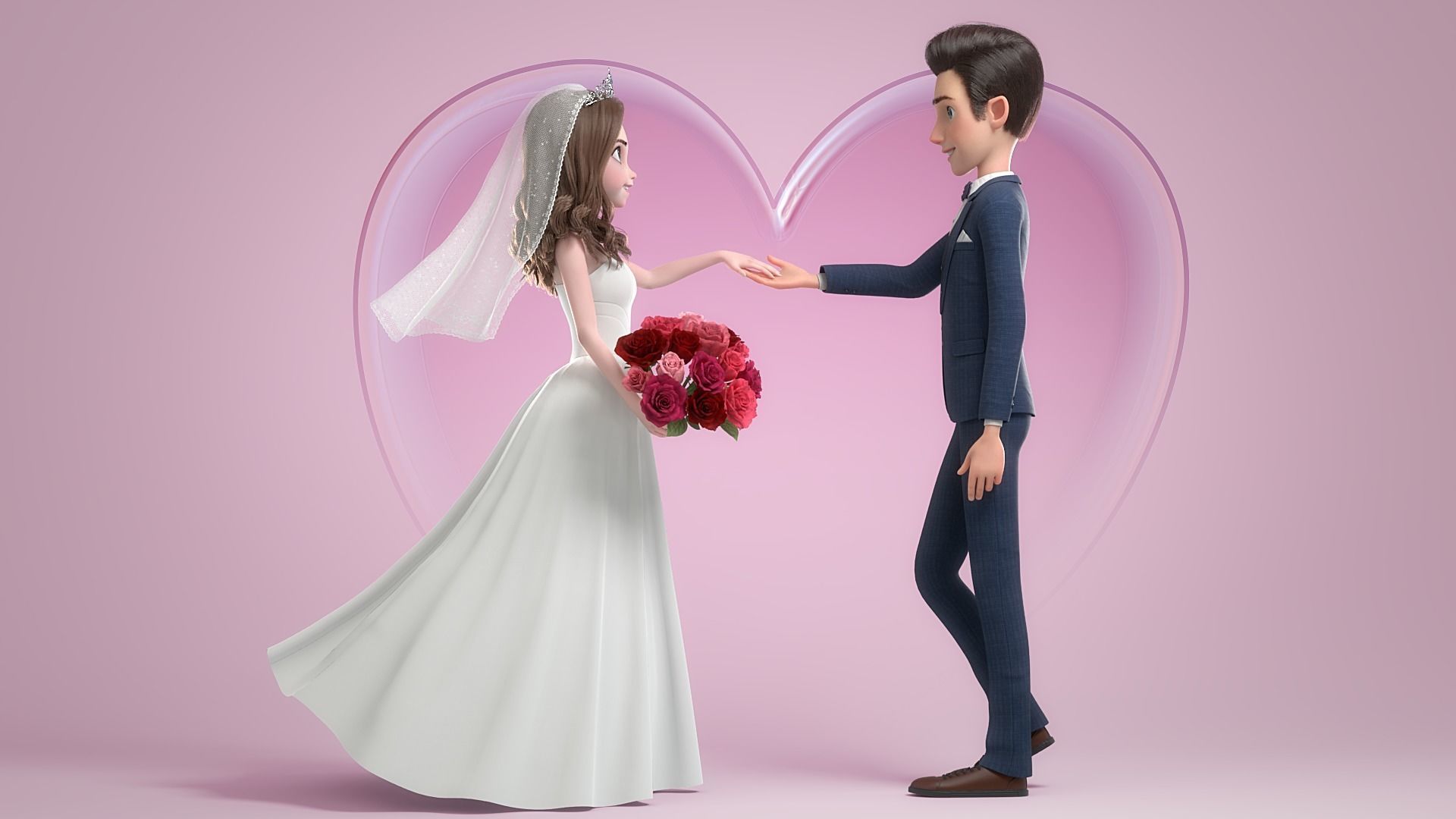 Cartoon Bride Groom Rigged 3d Model Rigged Cgtrader