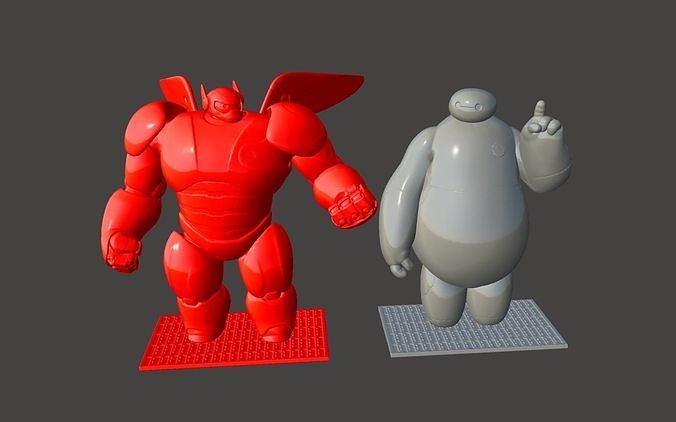 BAYMAX ARMORED BUNDLE- BIG HERO 6 HI-POLY STL package 3 versions 3D ...