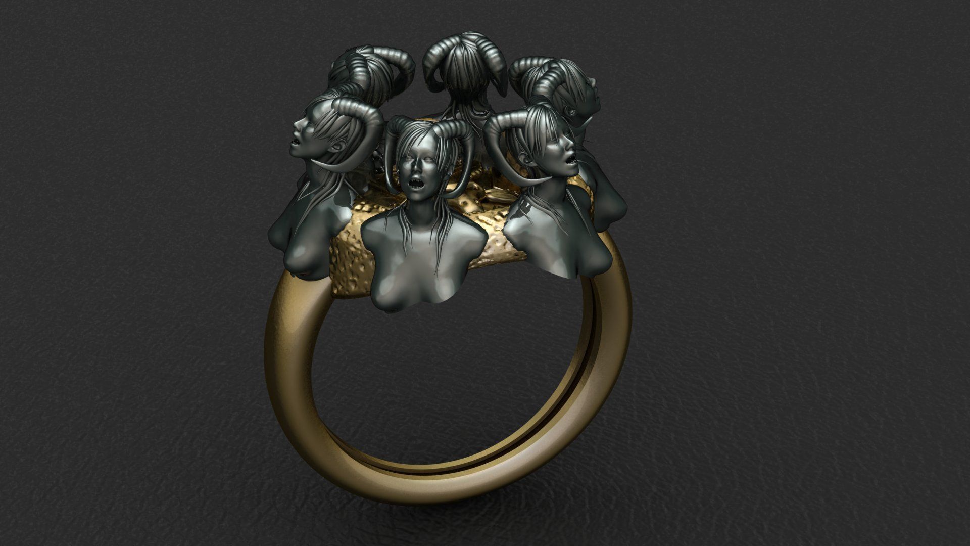 Devil Ring Woman Jewelry 3D model 3D printable | CGTrader