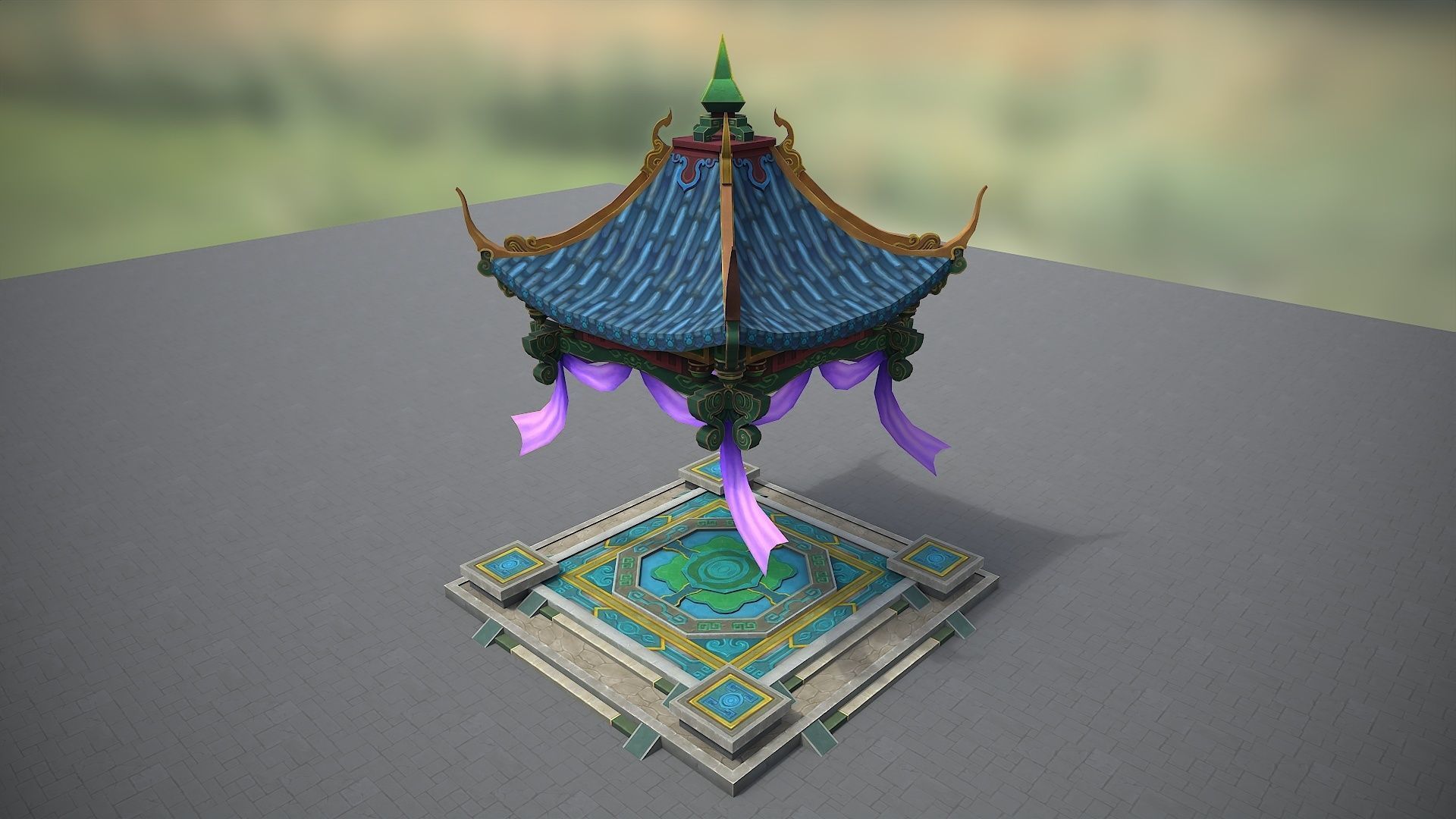 3D model Chinese Gazebo Octagonal Pavilion VR / AR / low-poly | CGTrader