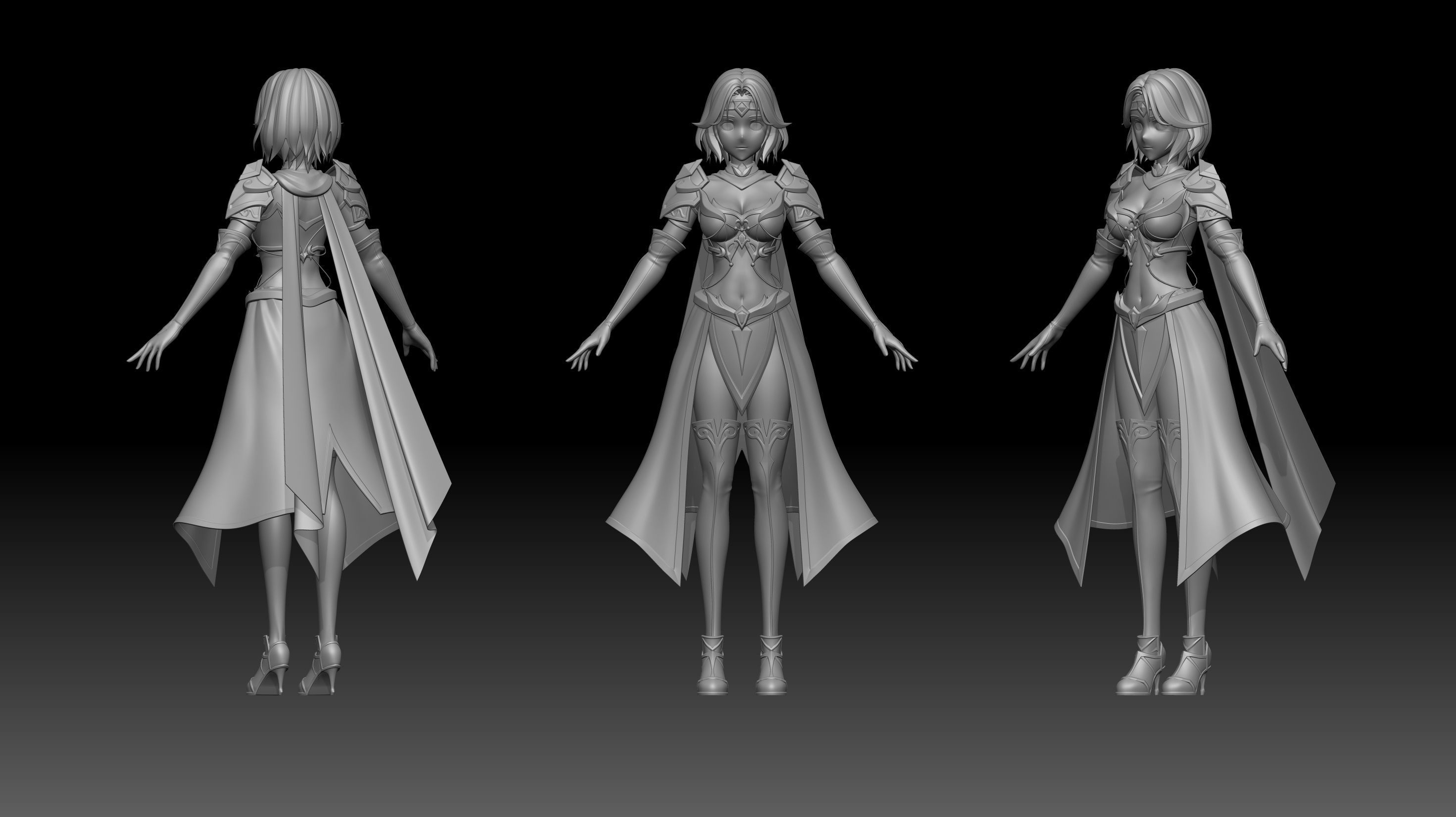 Aurora female character from game 3D model animated | CGTrader
