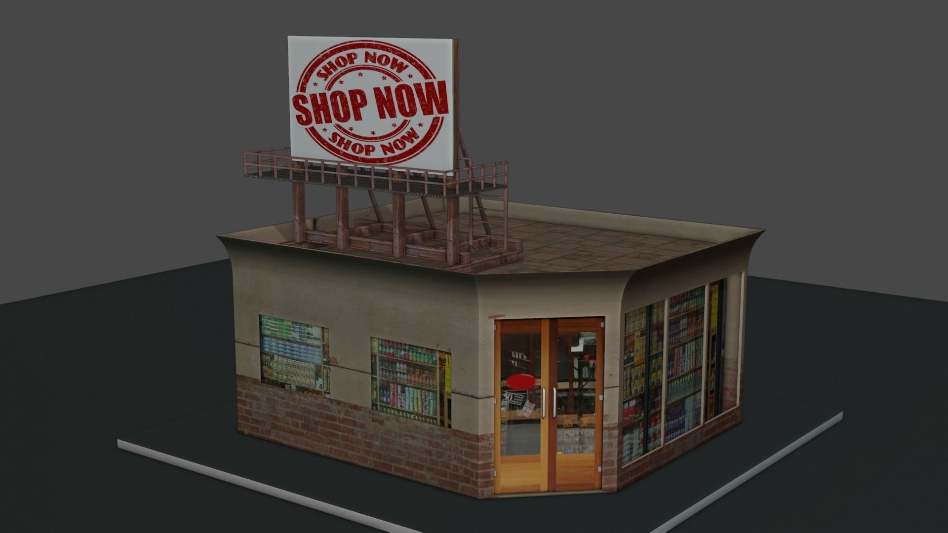 The street shop free VR / AR / low-poly 3D model | CGTrader