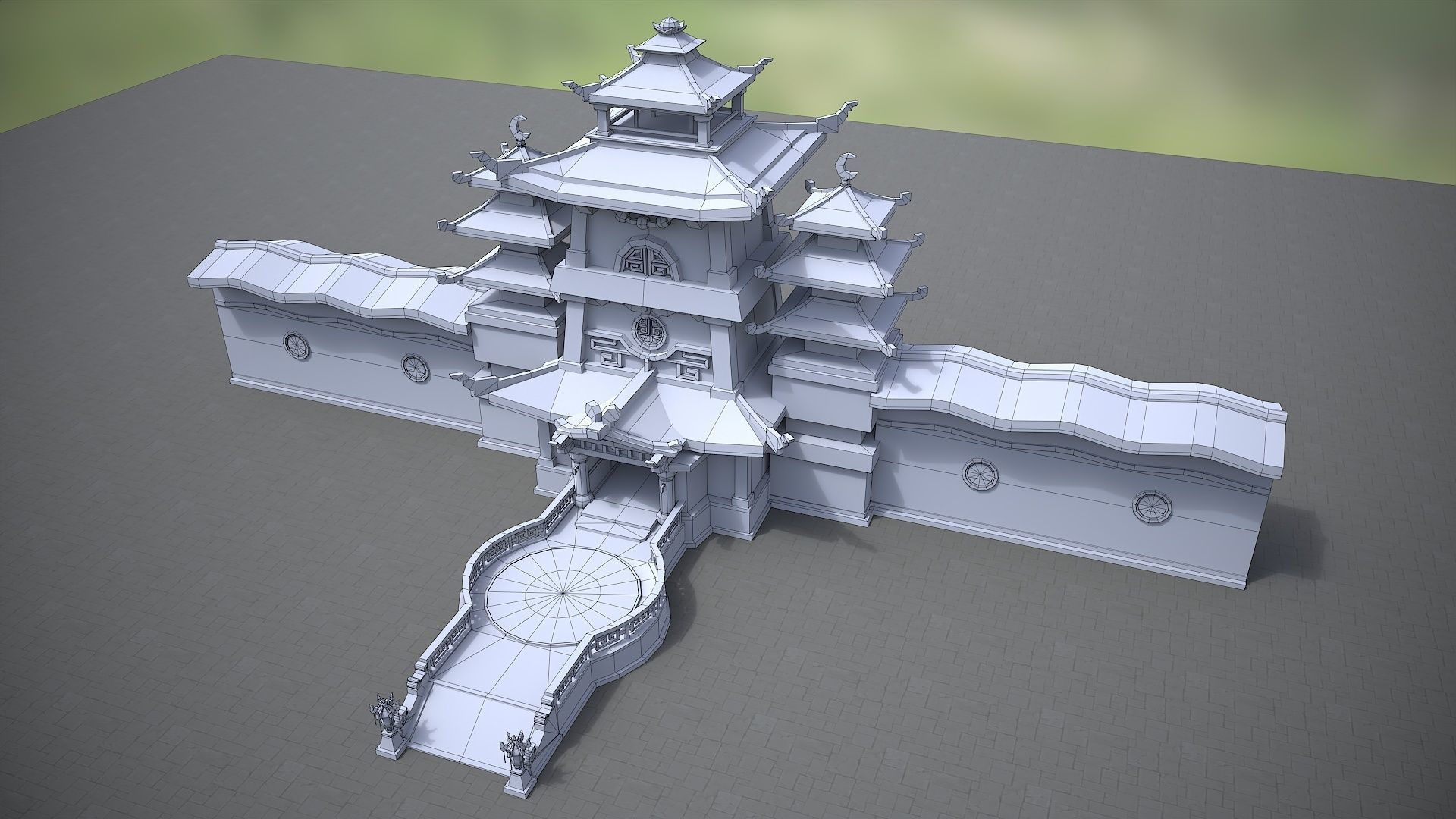 3D model Xianxia Guofeng Building City Gate VR / AR / low-poly | CGTrader
