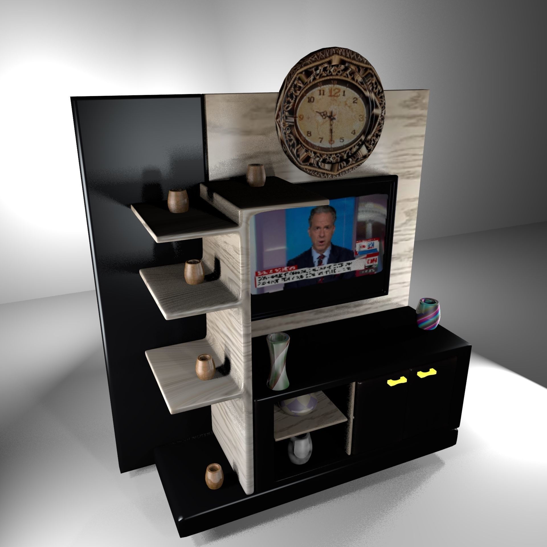 TV library 3D model | CGTrader