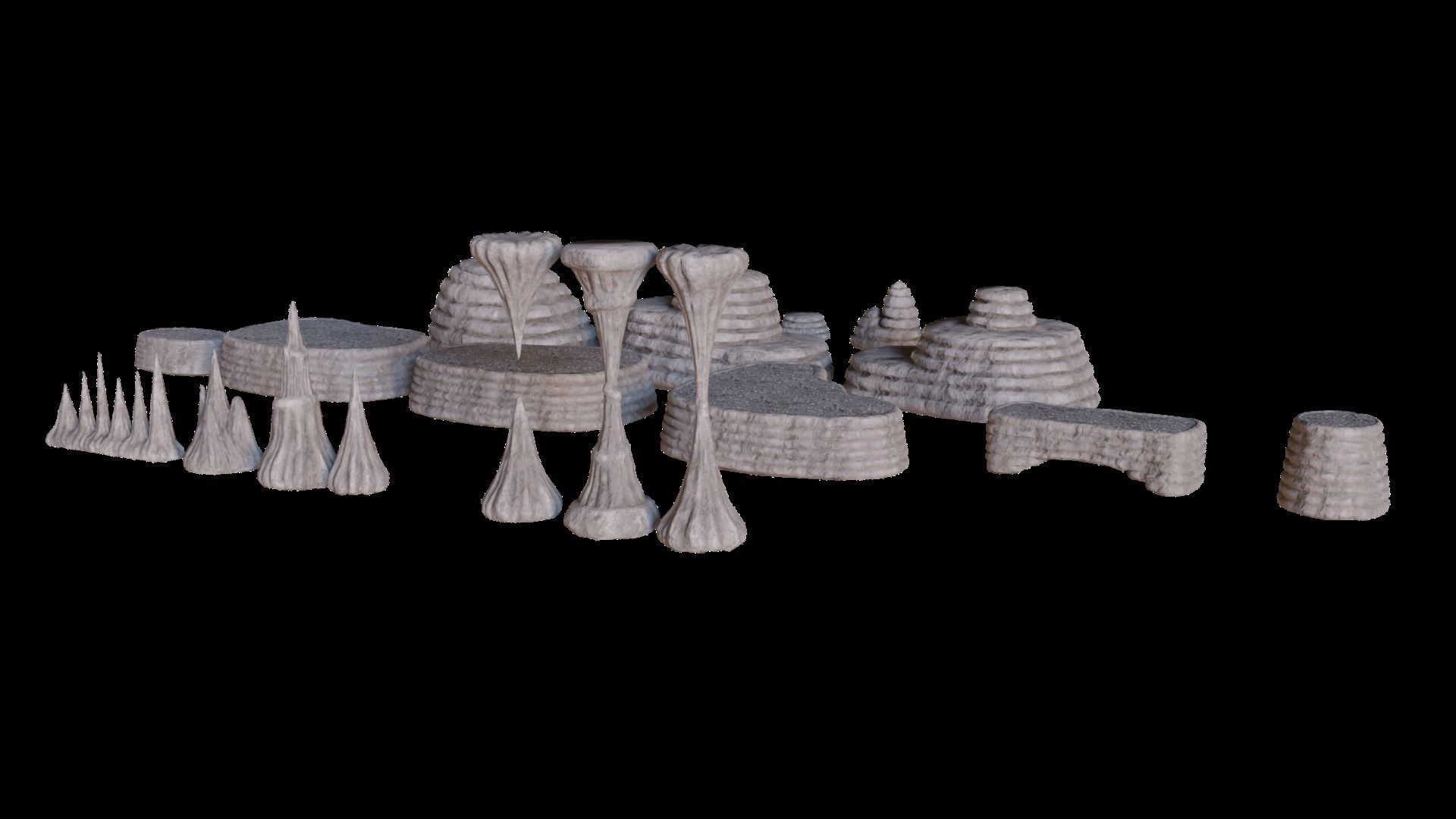 3D model Cave Rocks - Drip Stone Pillar Rock Platform Stone 20 Pieces ...