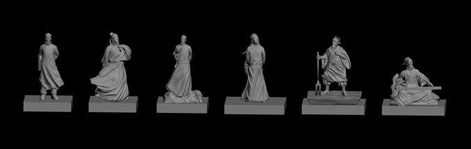 3D Printing Sculpture - Chinese Characters - 3D Print Model 3D model ...