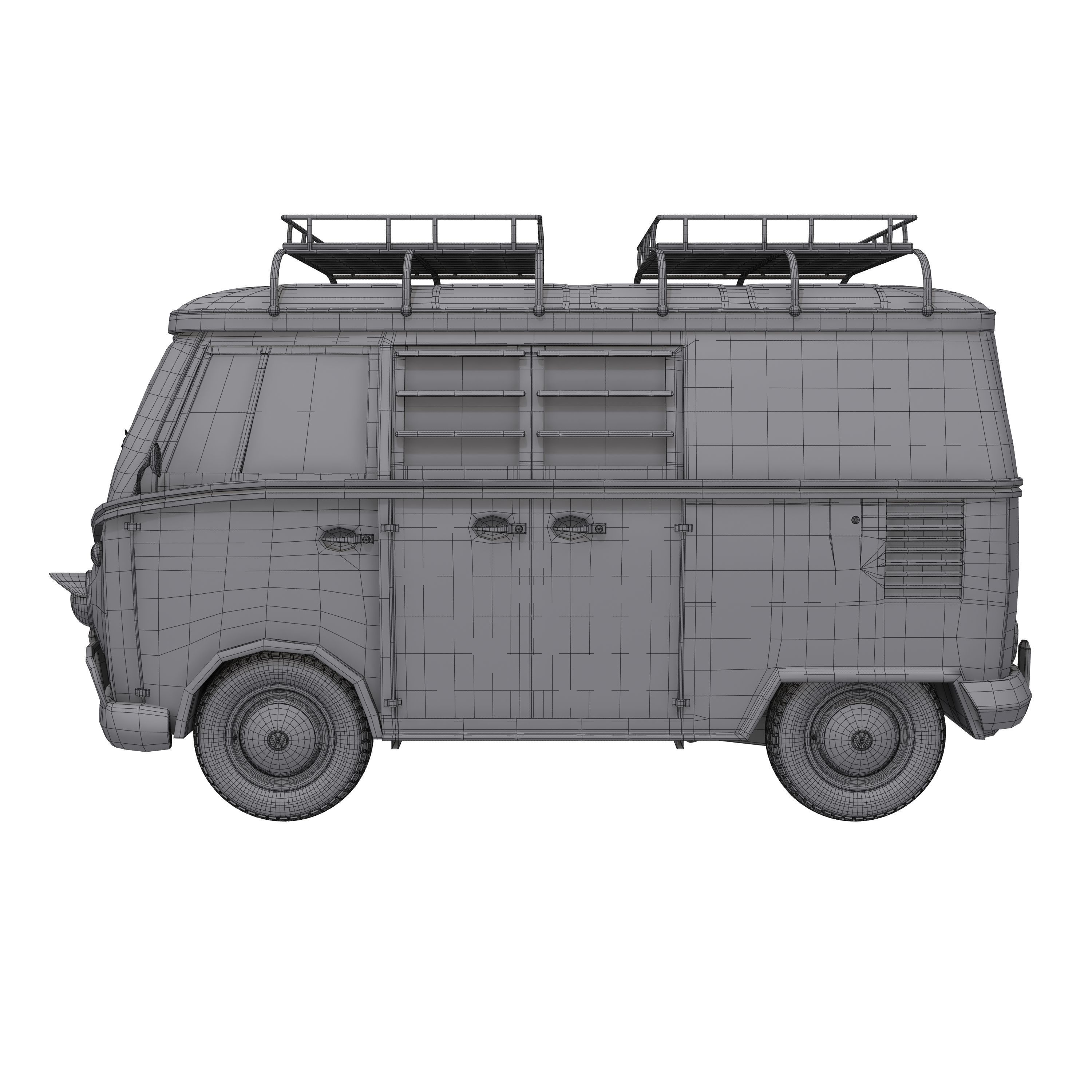 VW Camping Bus Cartoon 3D model | CGTrader