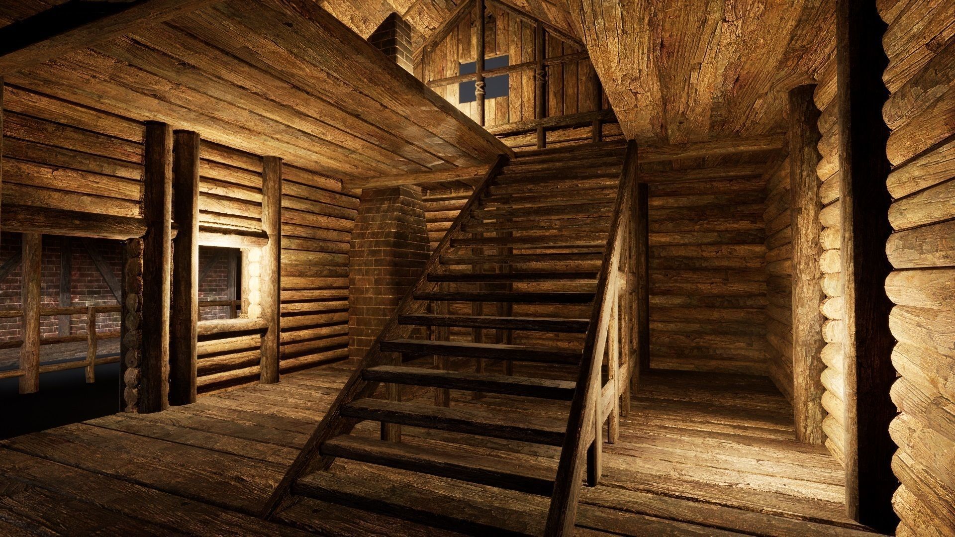 3D model ENTERABLE MEDIEVAL SLAVIC HOUSE COTTAGE CABIN HUT VILLAGE PACK ...