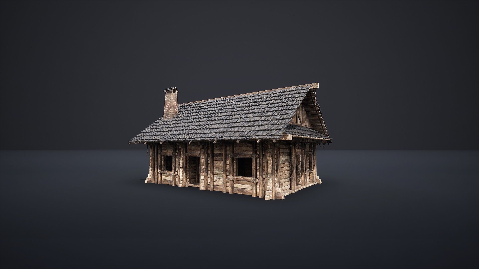3D model ENTERABLE MEDIEVAL SLAVIC HOUSE COTTAGE CABIN HUT VILLAGE PACK ...
