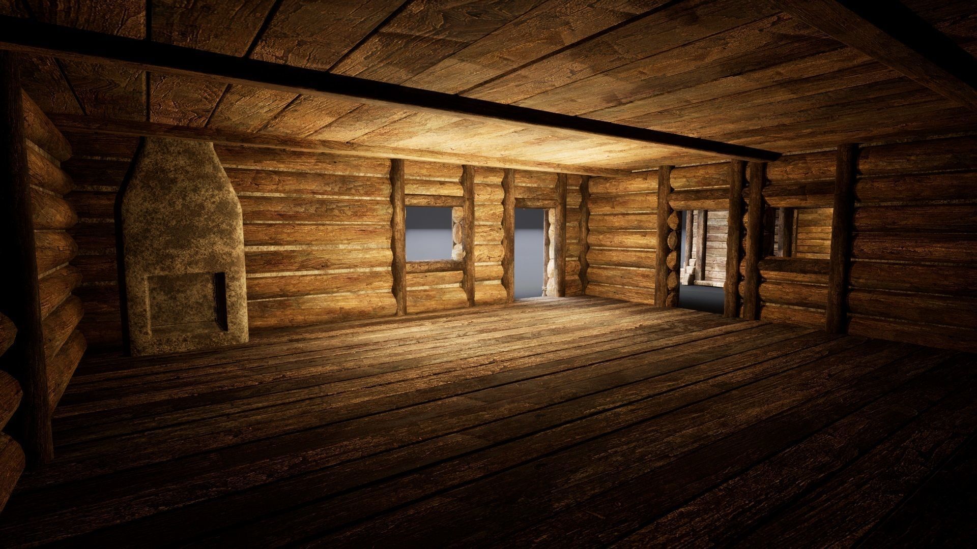 3D model ENTERABLE MEDIEVAL SLAVIC HOUSE COTTAGE CABIN HUT VILLAGE PACK ...