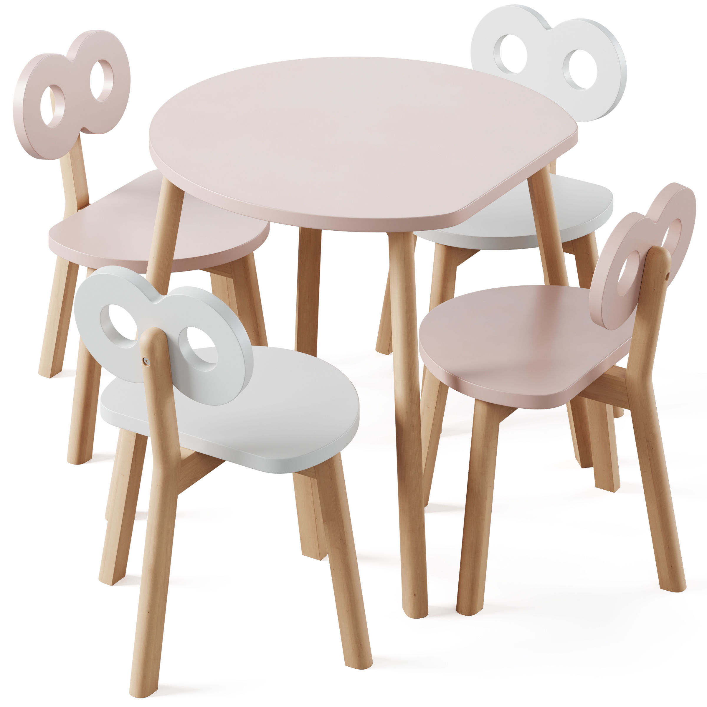 DOUBLE-O CHAIR AND HALF-MOON TABLE by OHH NOO 3D model | CGTrader