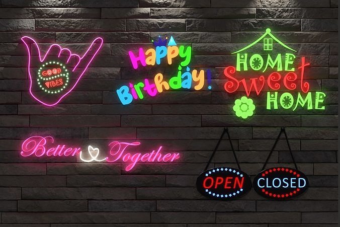 3D model Neon lights VR / AR / low-poly | CGTrader