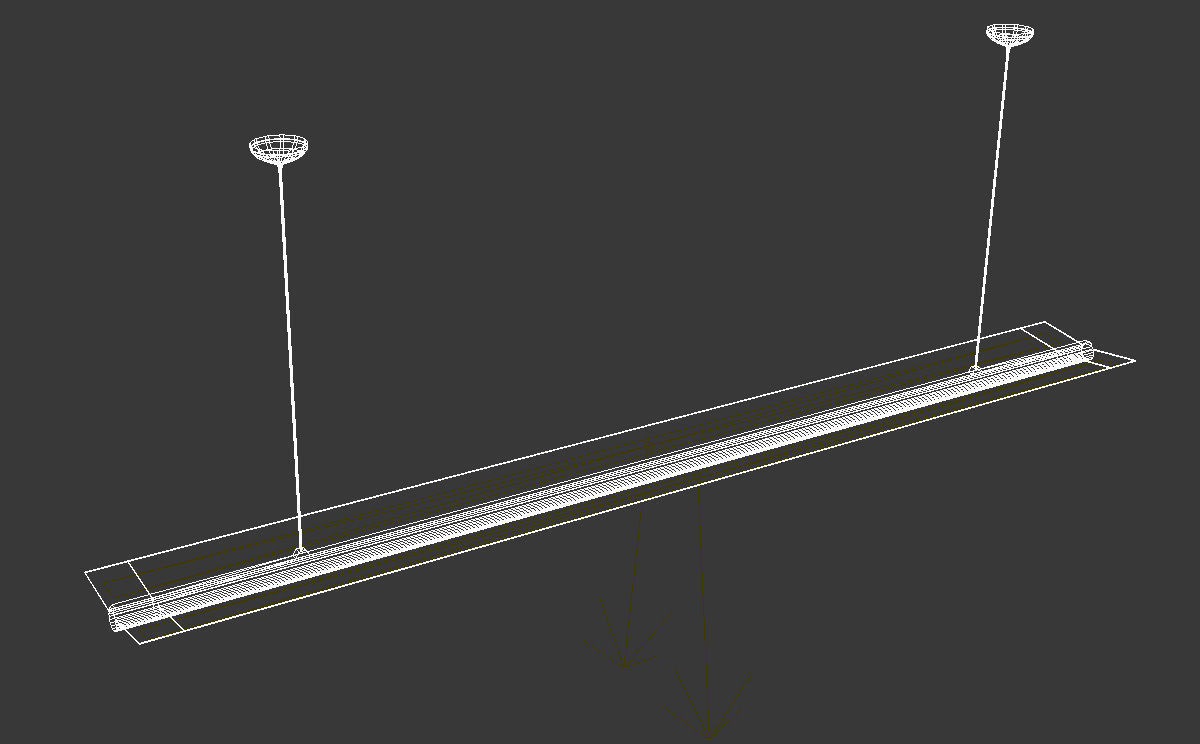 hanging led tube light 3D model | CGTrader