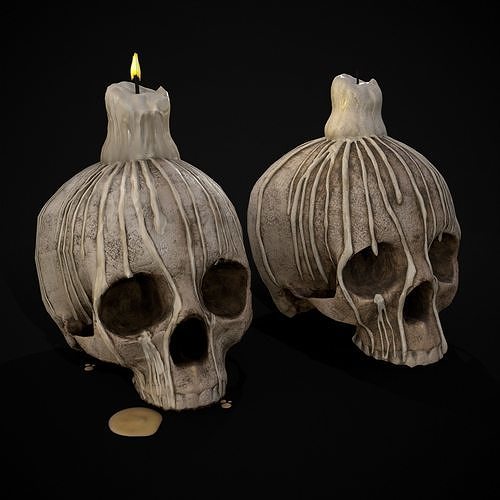 3D model Dripping Wax Cranium Skull Candle VR / AR / low-poly | CGTrader