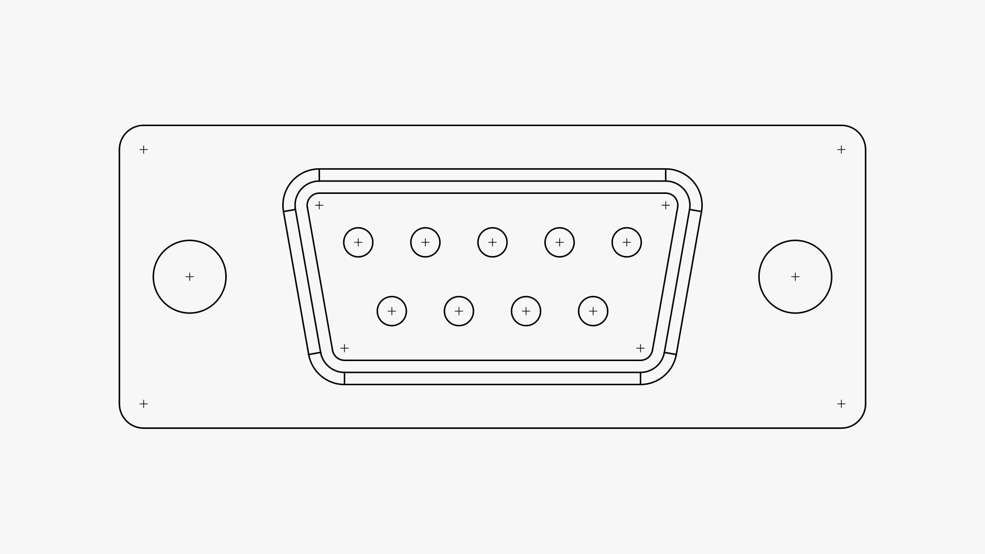 DB9 female connector through hole 3D model | CGTrader