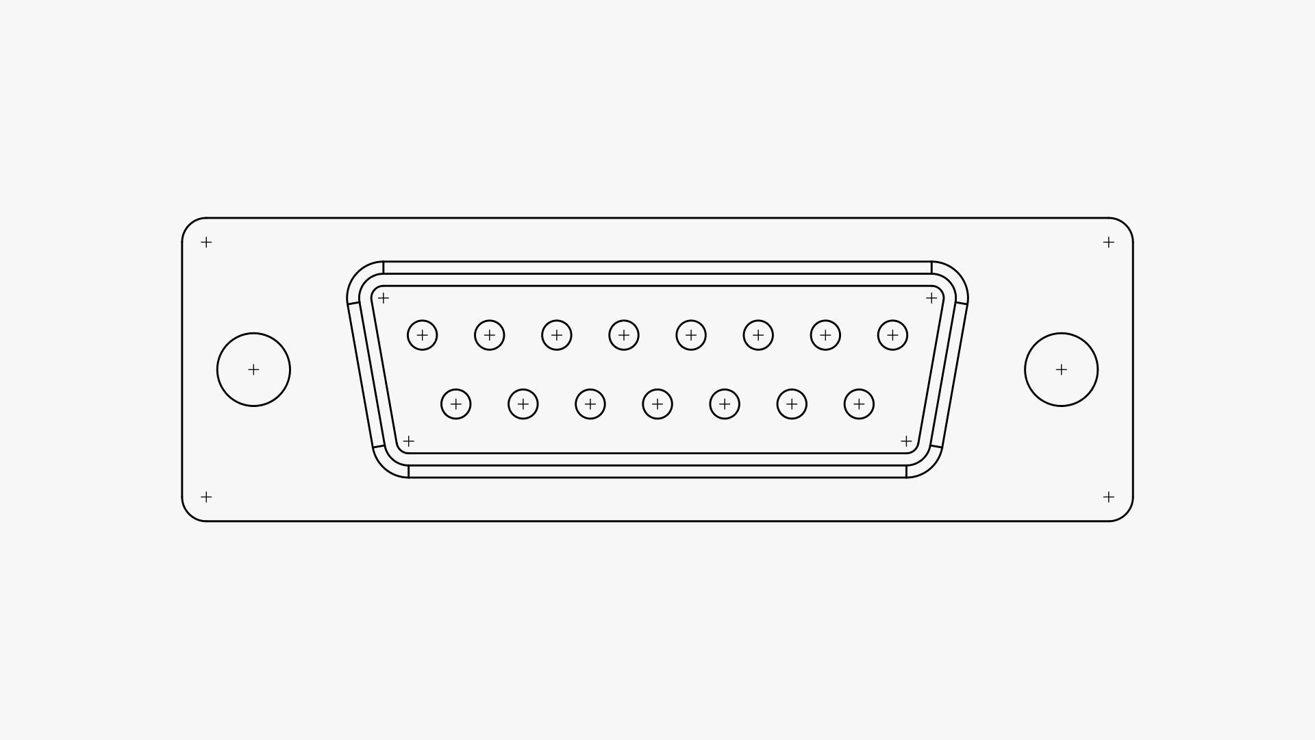 DB15 female connector through hole 3D model | CGTrader