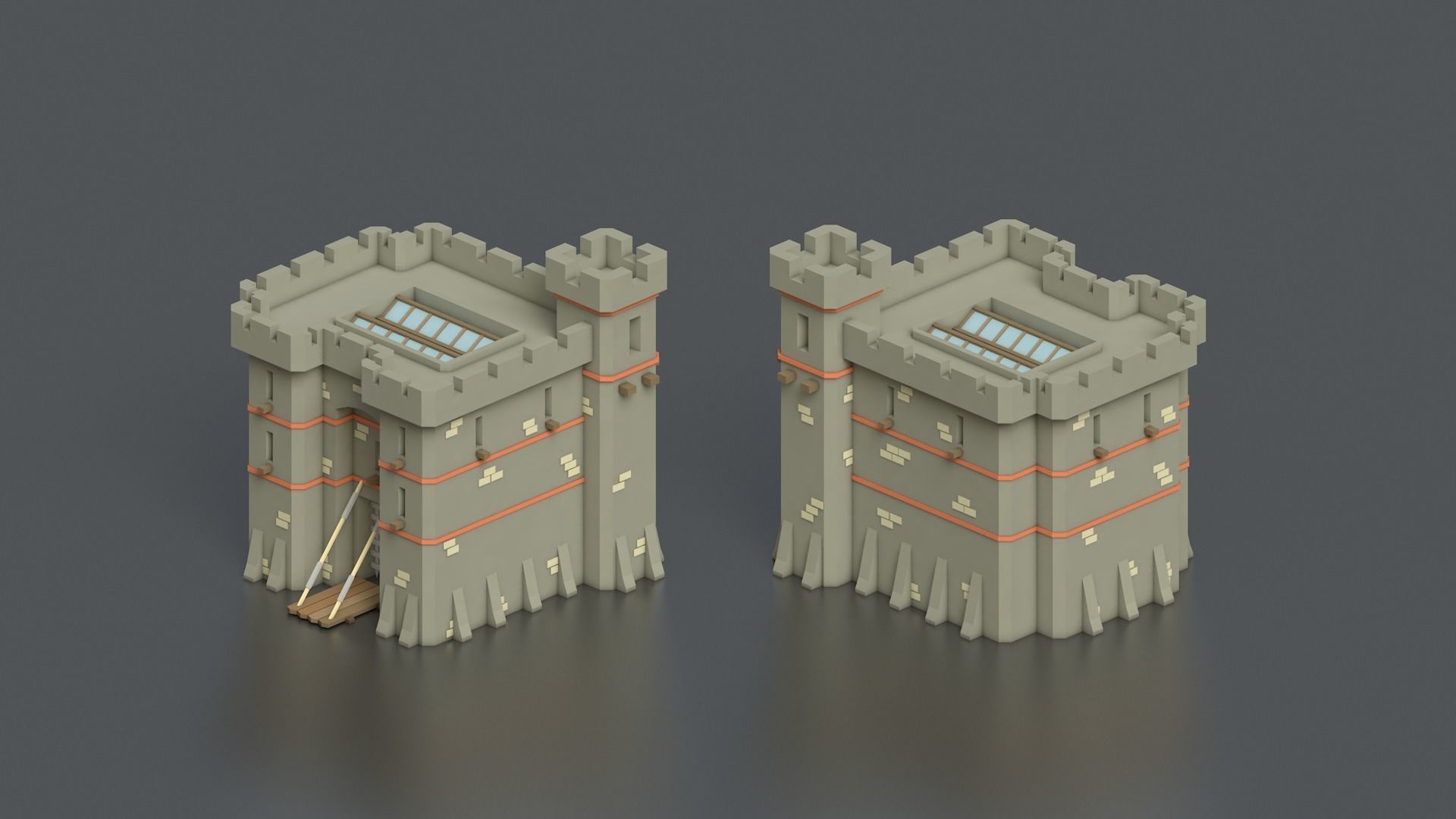 Free Low Poly Medieval Castle Scene free VR / AR / low-poly 3D model ...