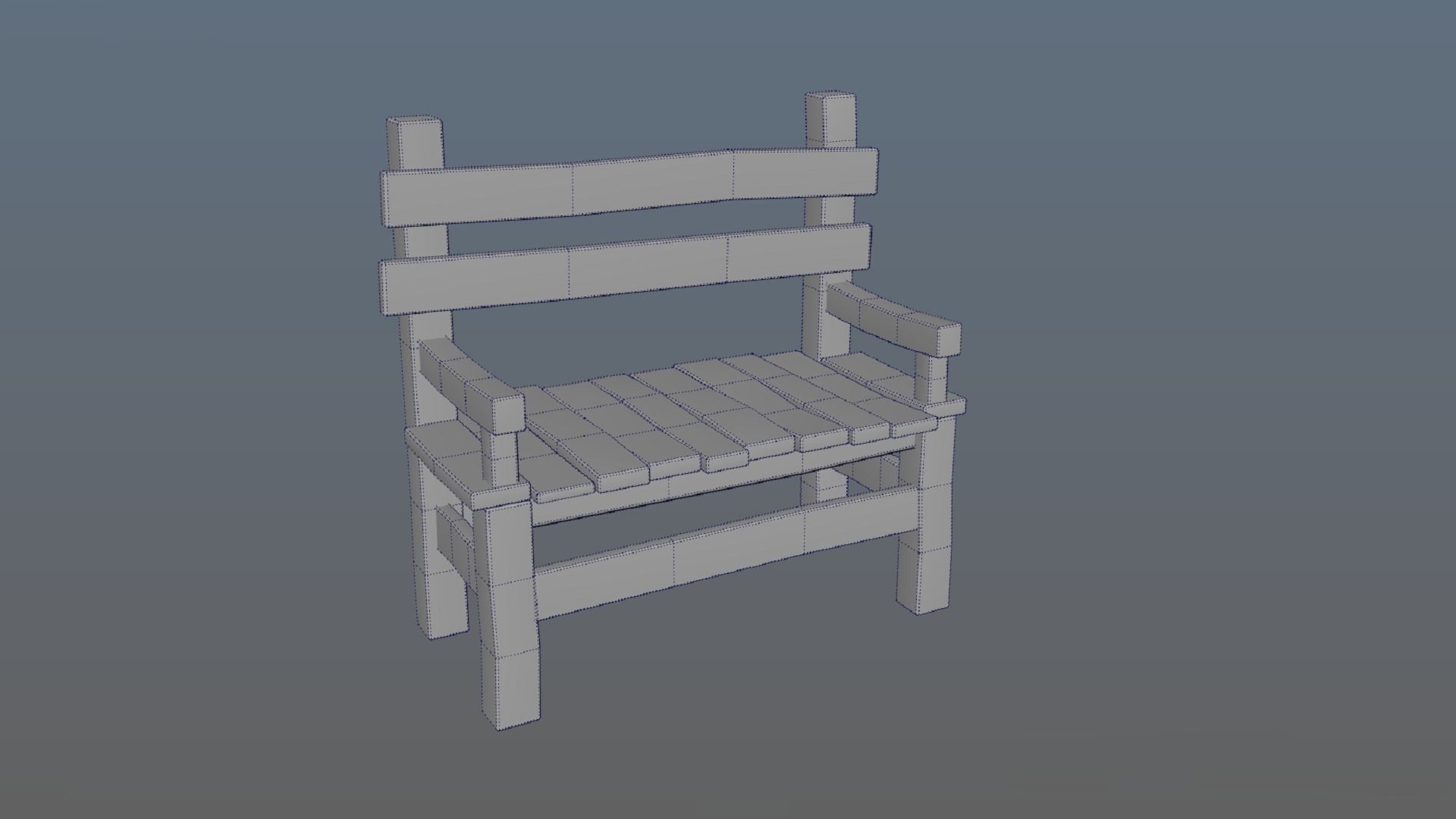 3D model Stylized bench bench 3 types PBR low-poly game ready VR / AR ...