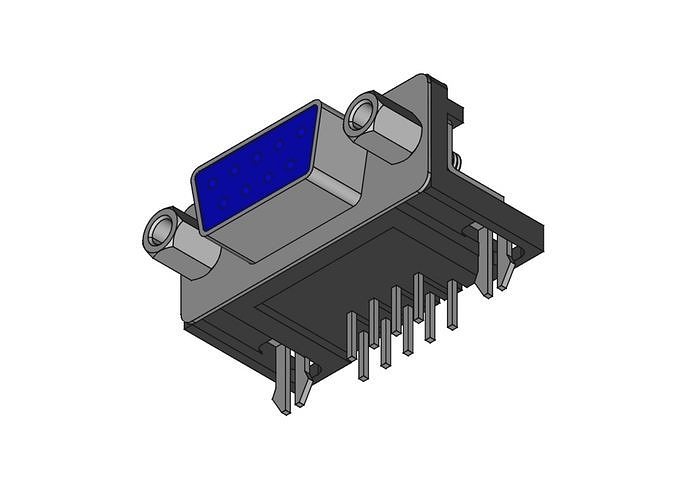 DB9 female connector elbow trough hole 3D model | CGTrader