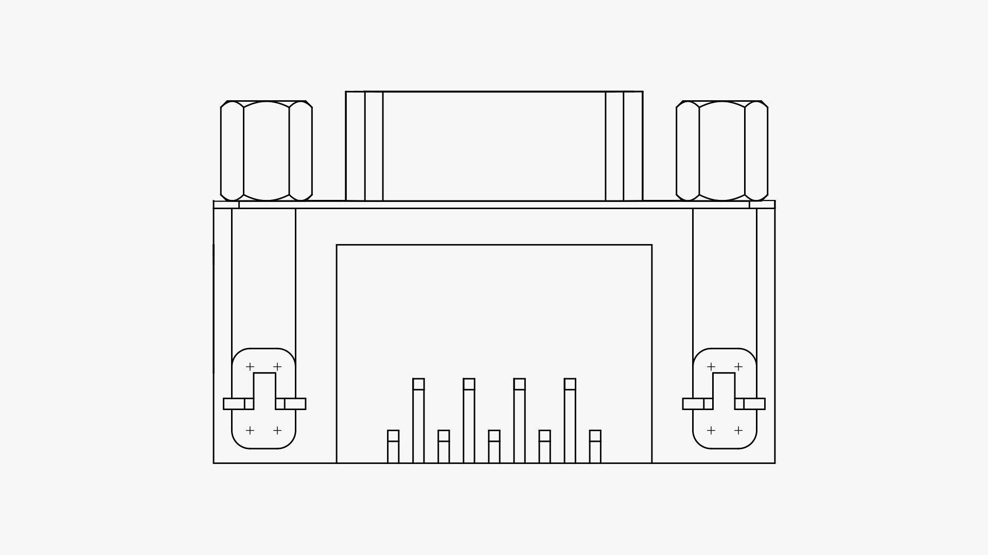 DB9 female connector elbow trough hole 3D model | CGTrader