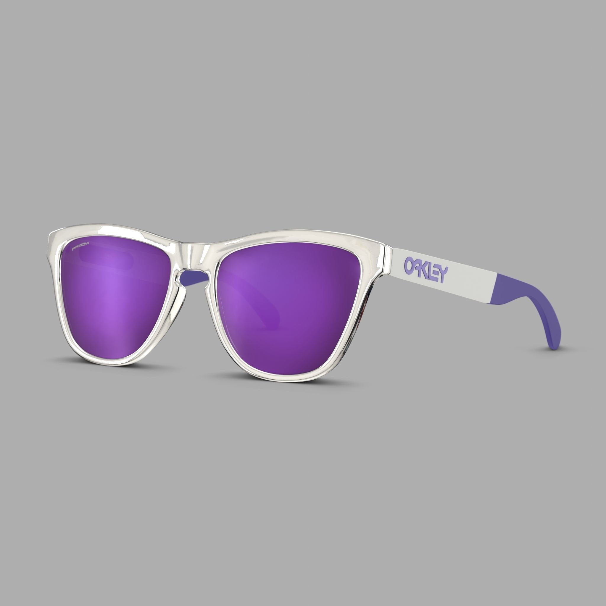 3D model Oakley Frogskins Mix Violet Iridium Polarized Sport glasses VR ...