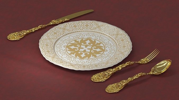 Royal Gold Premium Elite Plate 3D model | CGTrader