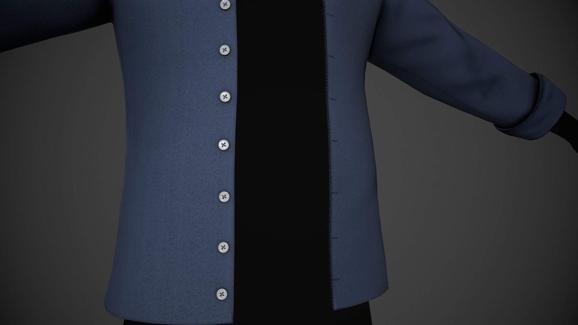 3D model Blue Open Front Shirt Style 1 VR / AR / low-poly | CGTrader