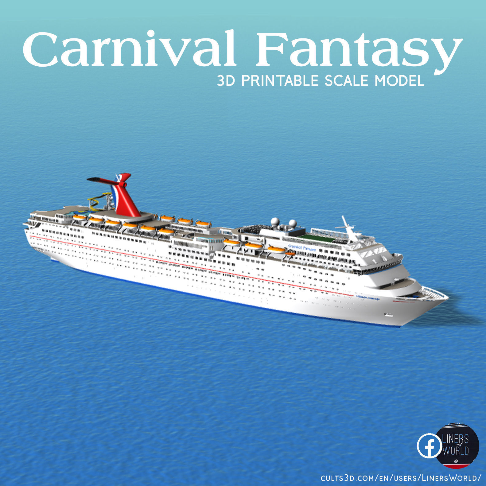 CARNIVAL FANTASY cruise ship 3d printable model 3D model 3D printable ...
